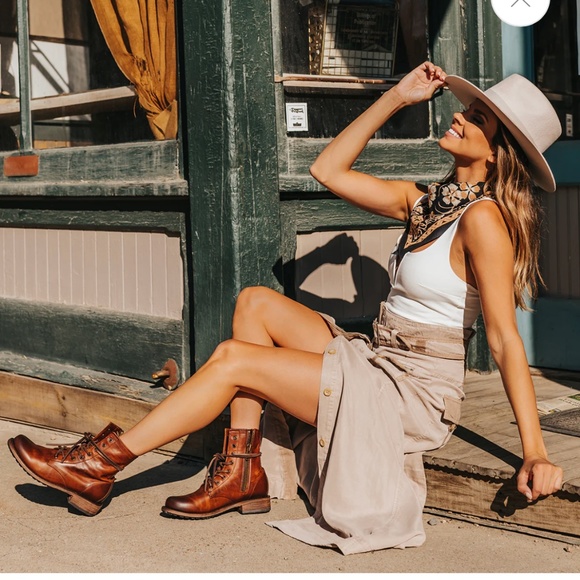 Freebird by Steven | Shoes | Nwt Freebird By Steven Manchester Cognac Size 6 Combat Boots | Poshmark